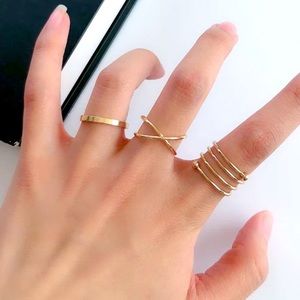 Jewelry | Cross Cross Spiral 6pc Ring Set | Poshmark